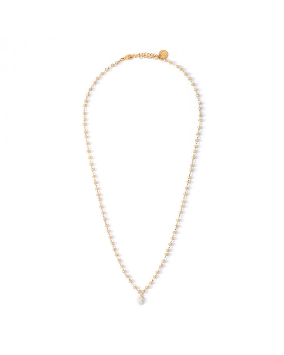 Collier Ashley perles grises - Bijou en porcelaine de Yolaine Giret - Paris